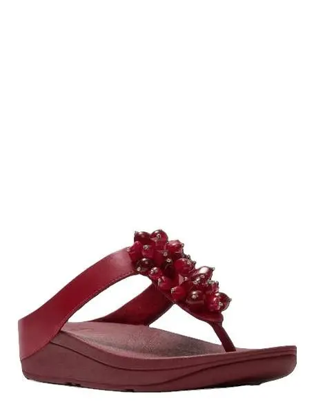 Fitflop Fino Bead Cluster Sandals - Burnt Berry