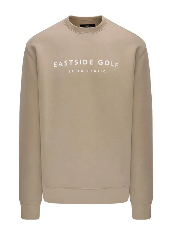EASTSIDE GOLF Logo Embroidered Double Knit Sweatshirt - Taupe