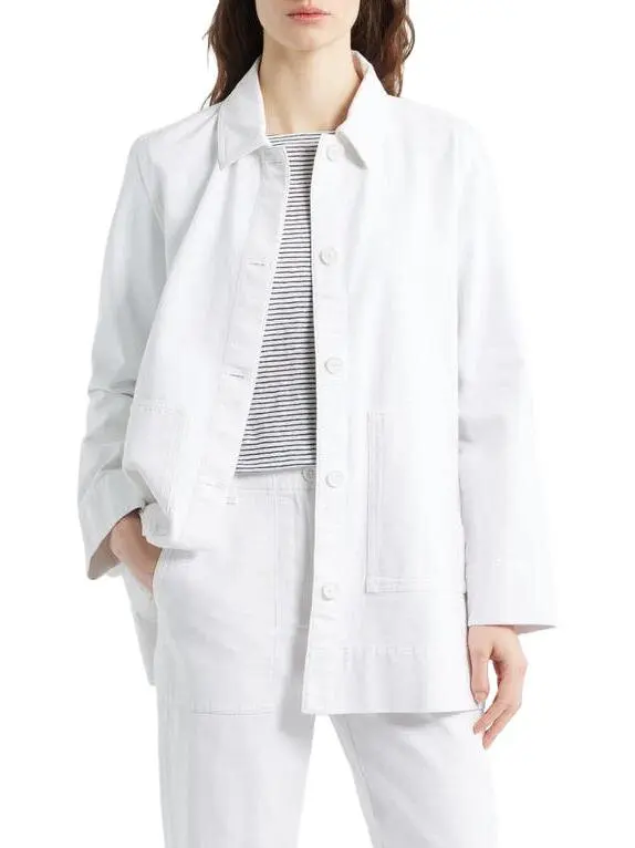 Eileen Fisher Organic Cotton Chore Jacket - White