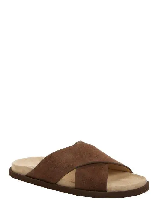 Brunello Cucinelli Cross Strap Slide Sandal - Cay70 Tan Brown