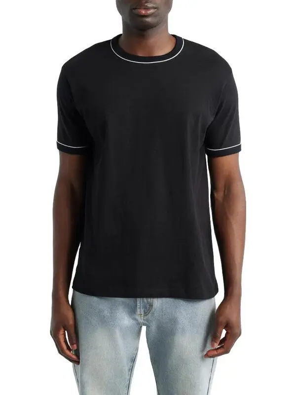 925 ORIGINALS Piping Hot Cotton Ringer T-shirt - Black