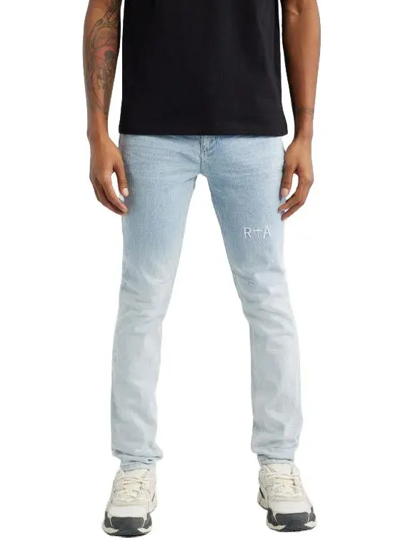 RtA Bryant Gradient Skinny Jeans - Light Wash