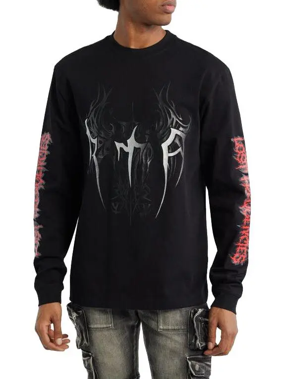 RtA Lawrence Cyber Sigilism Long Sleeve Graphic T-shirt - Black Cyber Sigilism