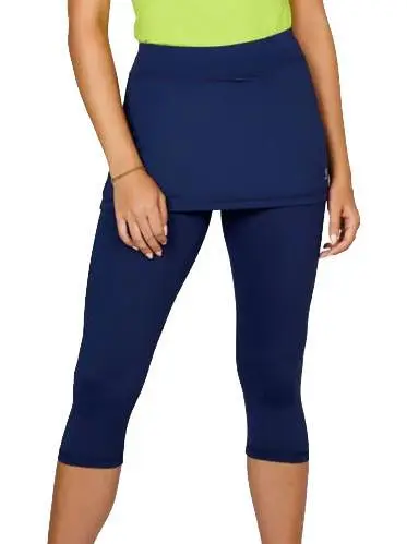 SOFIBELLA Uv Staples Abaza Tennis Skirt With Capri Leggings - Navy