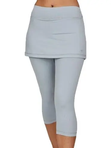 SOFIBELLA Uv Staples Abaza Tennis Skirt With Capri Leggings - Stone