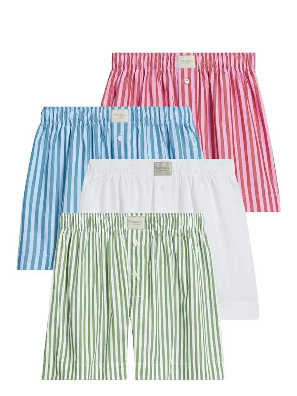 Comme Si Cotton Poplin Boxer Shorts - Assorted