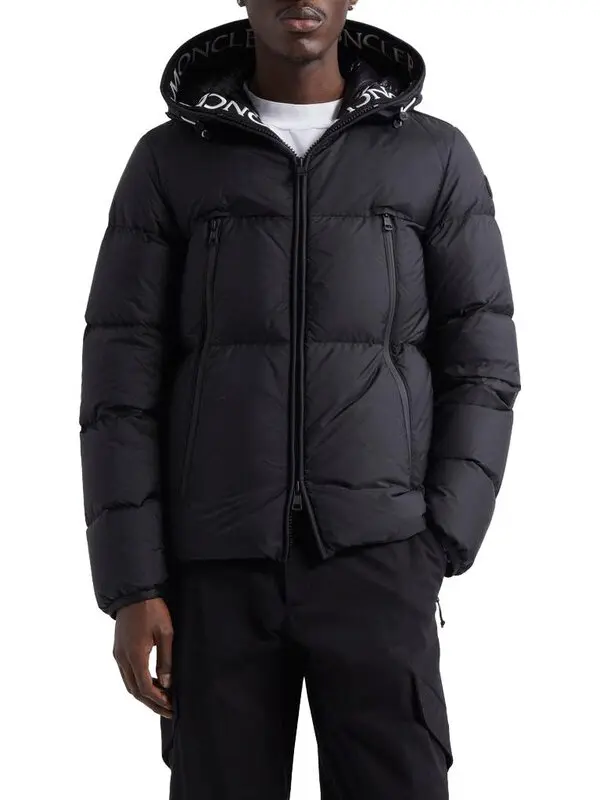 Moncler Montcla Water Repellent Short Hooded Down Jacket - Black/black