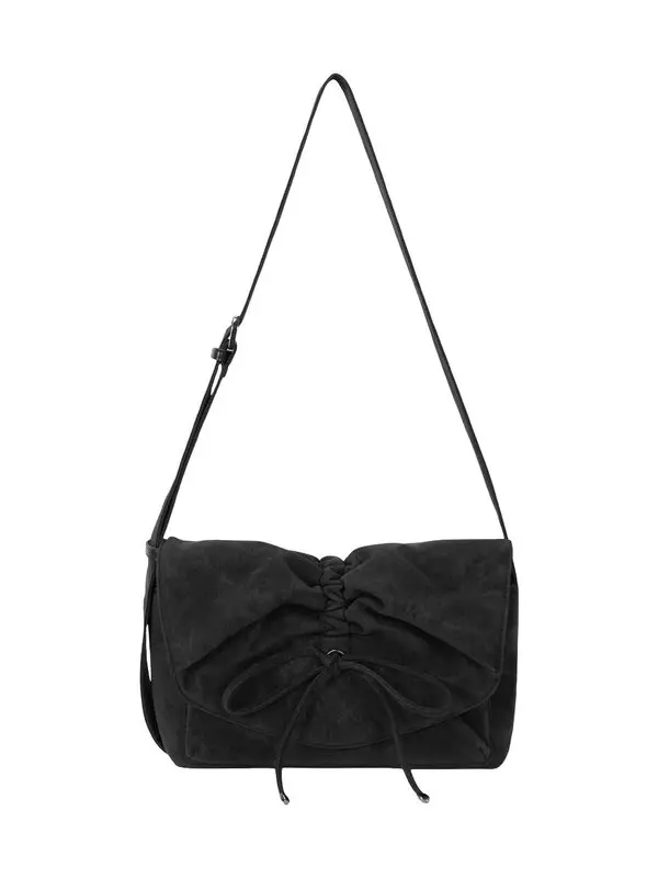 ORYANY Small Ruched Flap Crossbody Bag - Black
