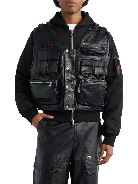 RtA Geronimo Tactical Mixed Media Hooded Bomber Jacket - Matte Black Tactical