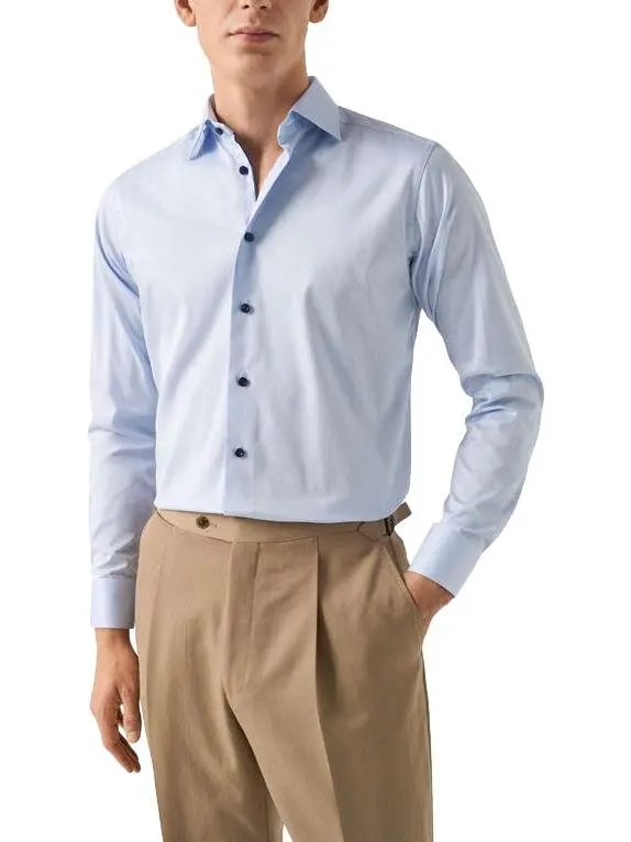 Eton Slim Fit Twill Dress Shirt - Light/pastel Blue