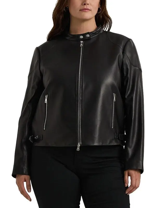 Ralph Lauren Lambskin Leather Jacket - Black