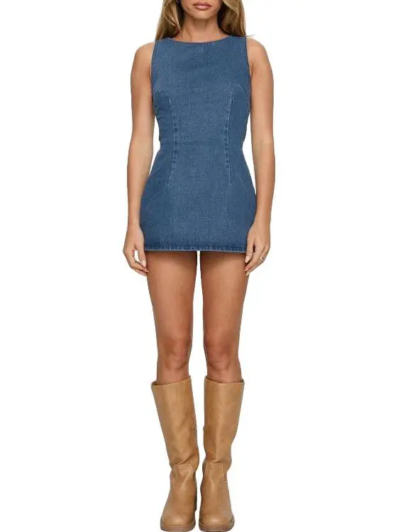 Princess Polly Ainsleigh Denim Minidress - Mid Blue Wash