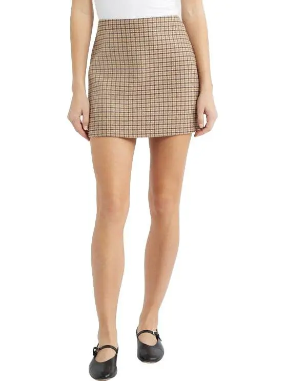 Madewell Double Face Wool Miniskirt - Dark Cocoa