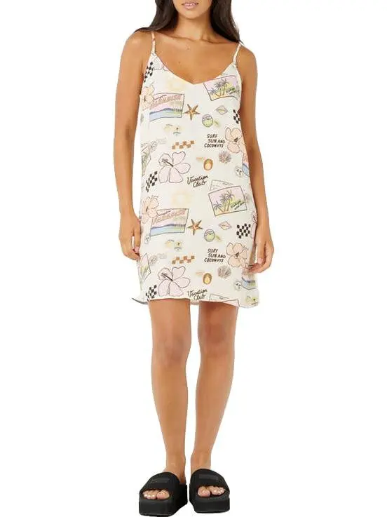 Rip Curl Sunset Luau Linen Blend Sundress - Off White