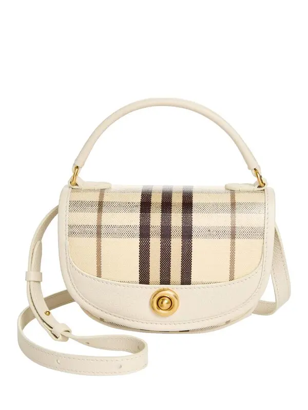 Burberry Mini Highlands Coated Canvas Handbag - Light Beige