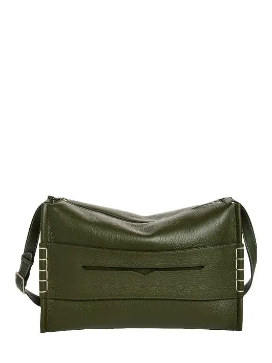 JW Anderson Loafer Leather Messenger Bag - Khaki