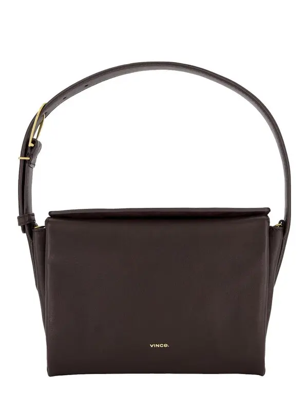 Vince Boxy Nappa Leather Shoulder Bag - Cacao