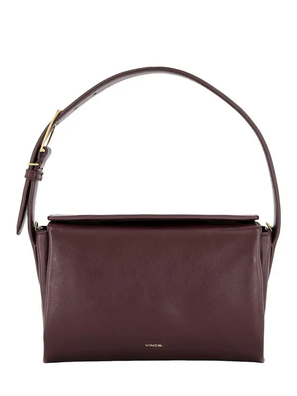 Vince Boxy Nappa Leather Shoulder Bag - Fig
