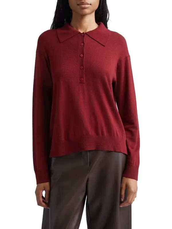 Max Mara Frisia Wool Polo Sweater - Raspberry