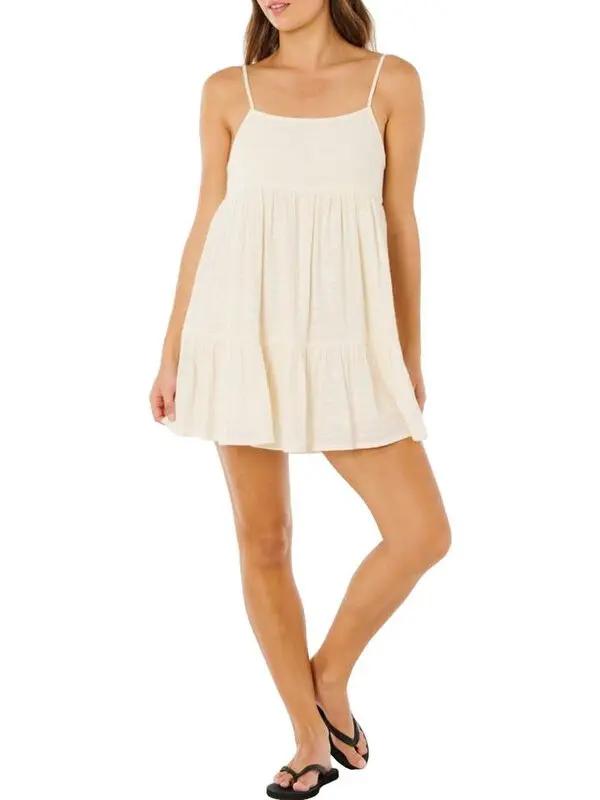 Rip Curl Classic Surf Tiered Cotton Sundress - Bone