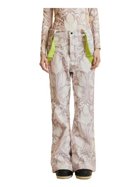Cynthia Rowley Printed Flare Ski Pants - Taupe Multi