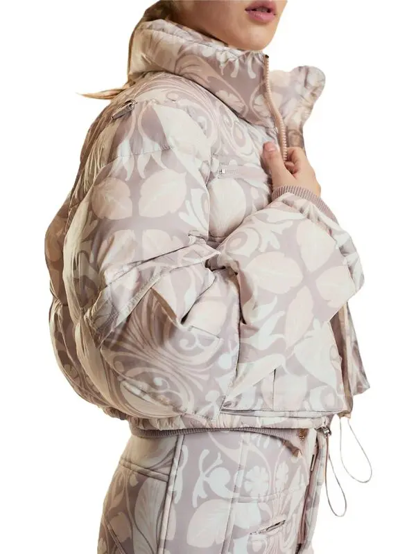 Cynthia Rowley Printed Puffer Jacket - Taupe Multi