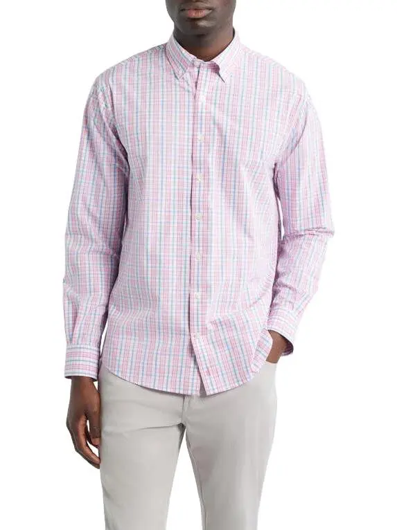 Johnnie-o Tinsley Plaid Everyday Performance Button-down Shirt - Snapper