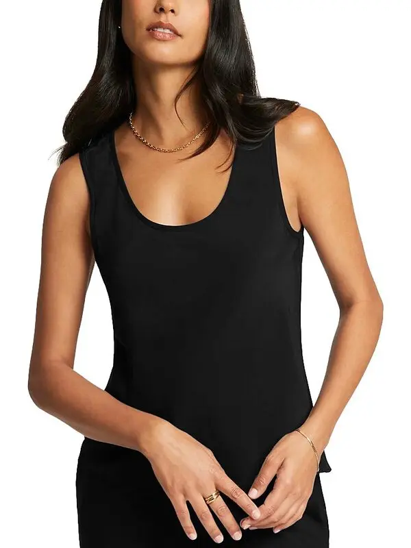 ARGENT Silk Tank Top - Black