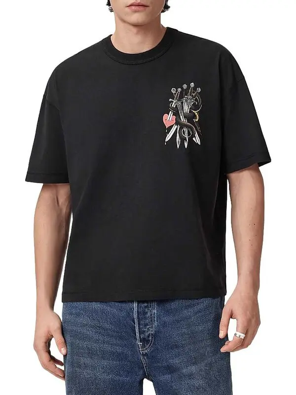 ALLSAINTS Serrate Graphic Tee - Washed Black