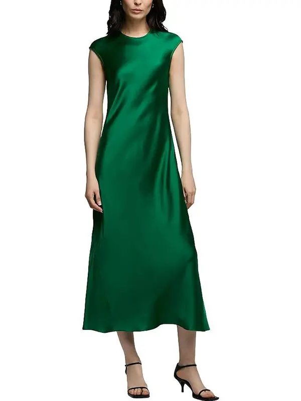 ARGENT Bias Silk Midi Dress - Jade