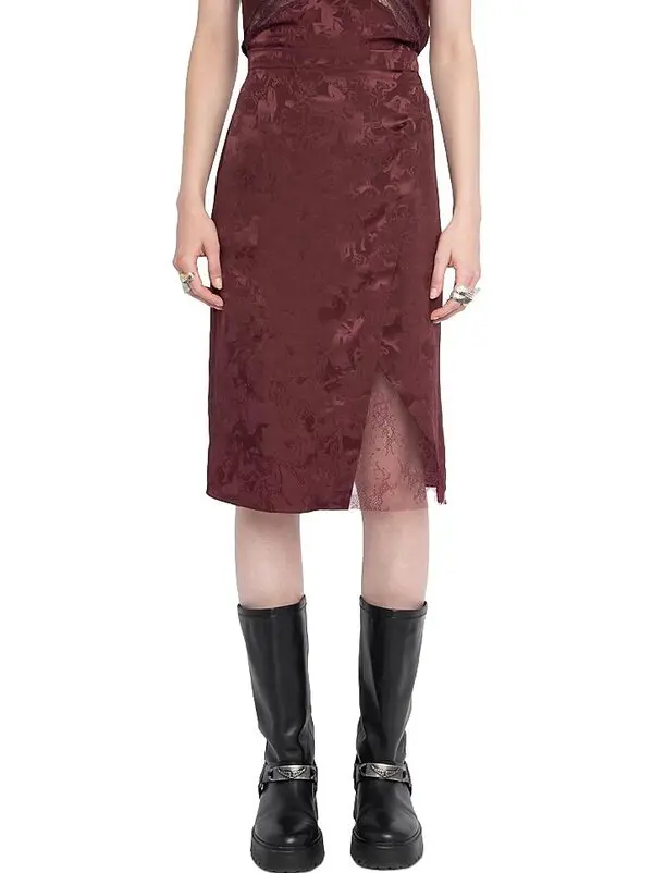 Zadig&Voltaire Julen Silk Skirt - Burgundy