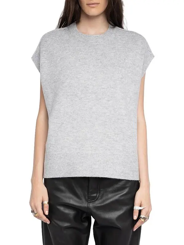 Zadig&Voltaire Darcy Wool & Cashmere Sleeveless Sweater - Gris Chine