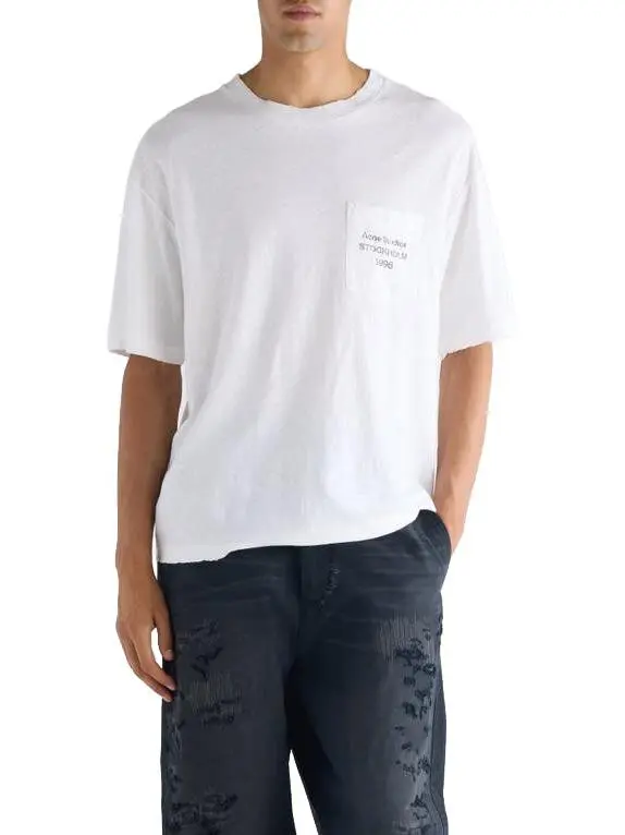 Acne Studios Exford Logo Pocket T-shirt - Off White