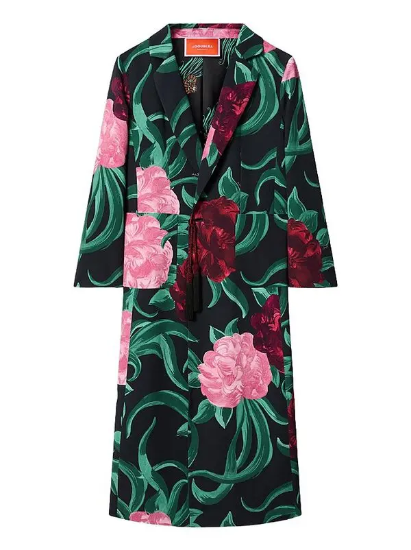 La DoubleJ Printed Duster Coat - Peony