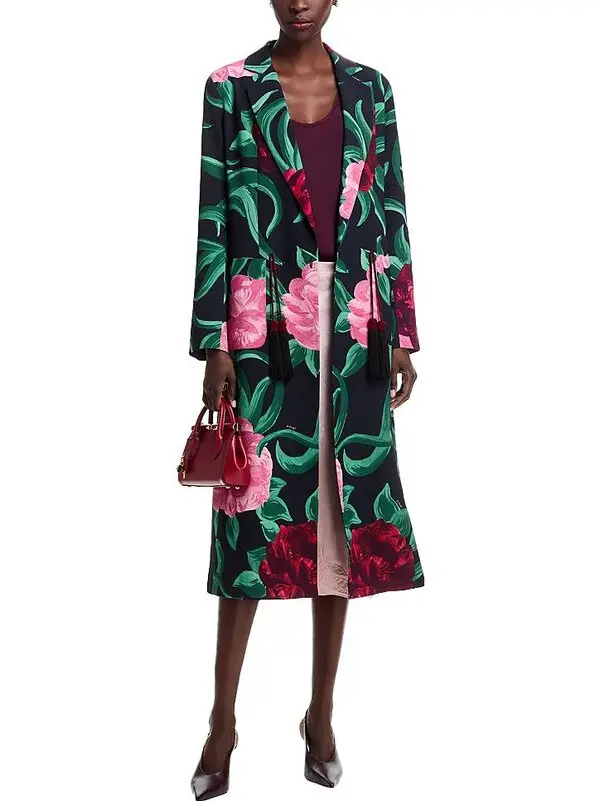 La DoubleJ Printed Duster Coat - Peony