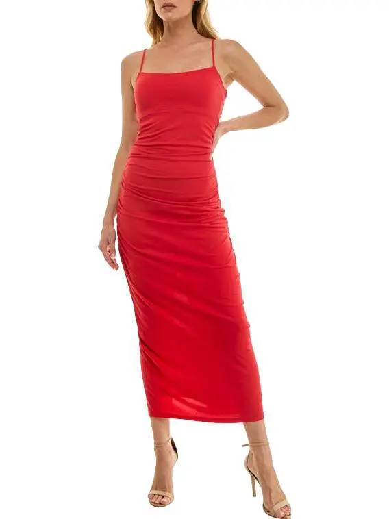 SOCIALITE Open Back Maxi Dress - Red