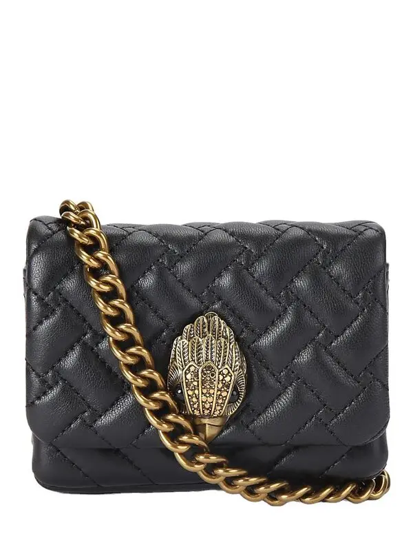 Kurt Geiger Kensington Nano Quilted Leather Crossbody - Black