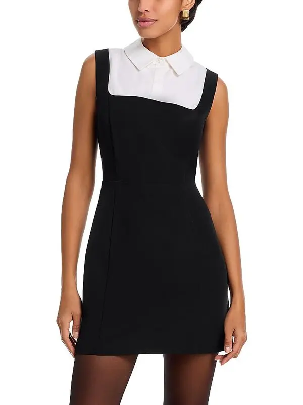 French Connection Echo Crepe Sleeveless Mini Dress - Black/white
