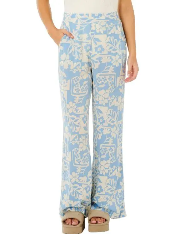 Rip Curl Printed Wide-leg Pants - Blue