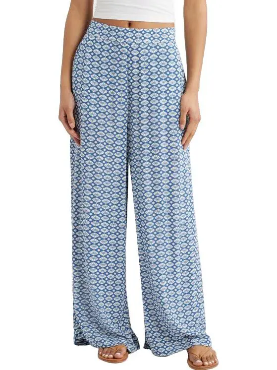 Rip Curl Printed Wide-leg Pants - Vintage Navy