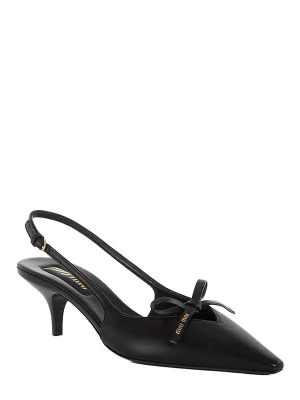 Miu Miu Bow Slingback Pumps - Nero