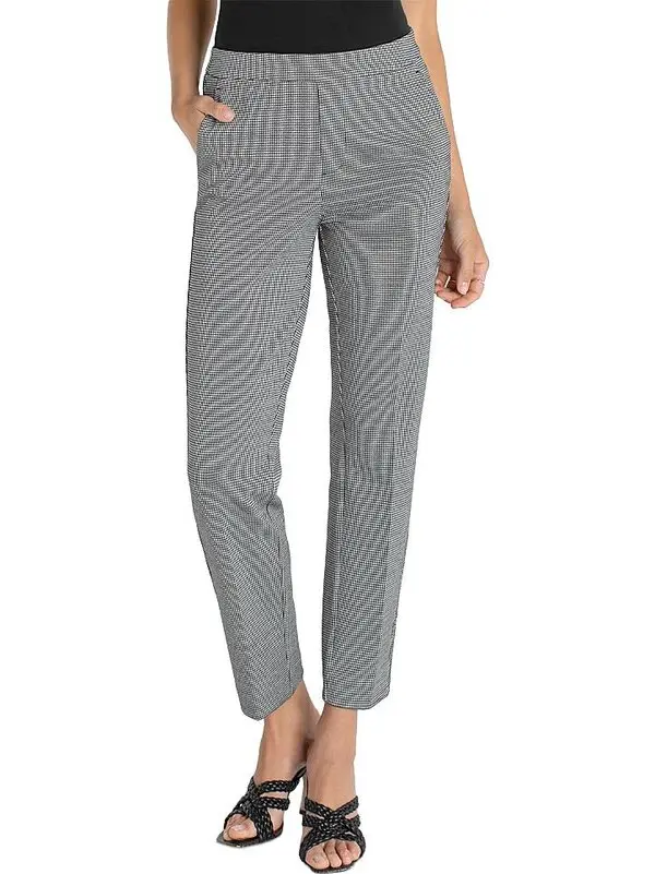 LIVERPOOL Kayla Mid Rise Trousers - Black/ White Mini Check