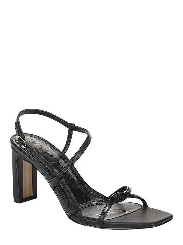 Sam Edelman Elissa Leather Block Heel Sandals - Black