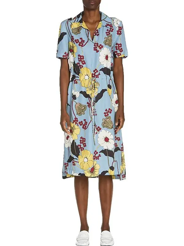 Marni Collared Midi Dress - Sky