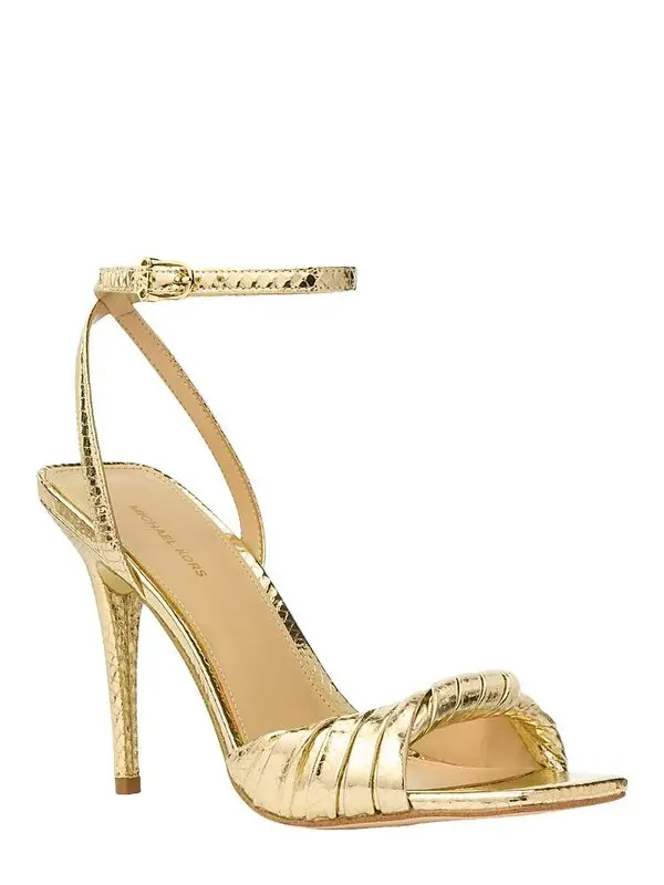 Michael Kors Kiana Leather Sandals - Pale Gold