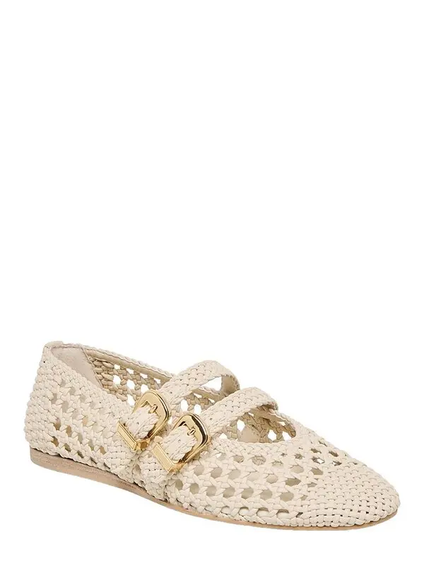 Dolce Vita Baylee Woven Leather Flats - Creme Woven