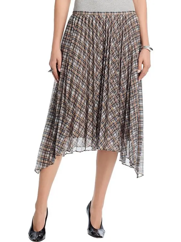 Acne Studios Asymmetrical Checked Skirt - Grey
