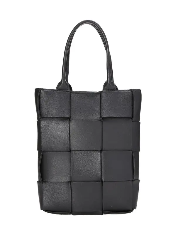 Bottega Veneta Maxi Intrecciato North South Cassette Tote - Black
