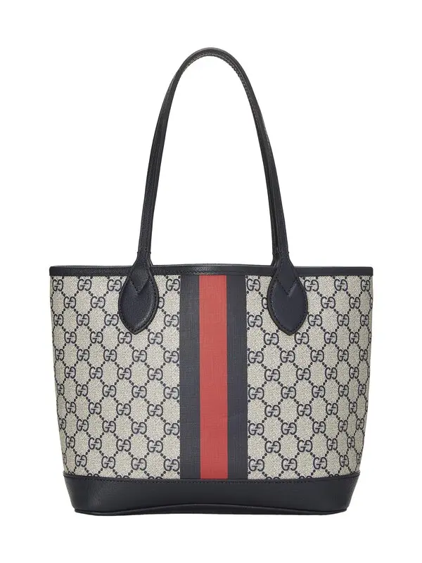 Gucci Gg Supreme Ophidia Tote - Navy