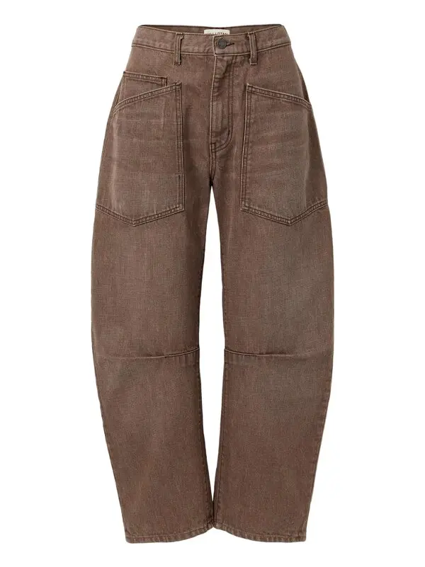 NILI LOTAN Shon Mid-rise Barrel-leg Jeans - Brown